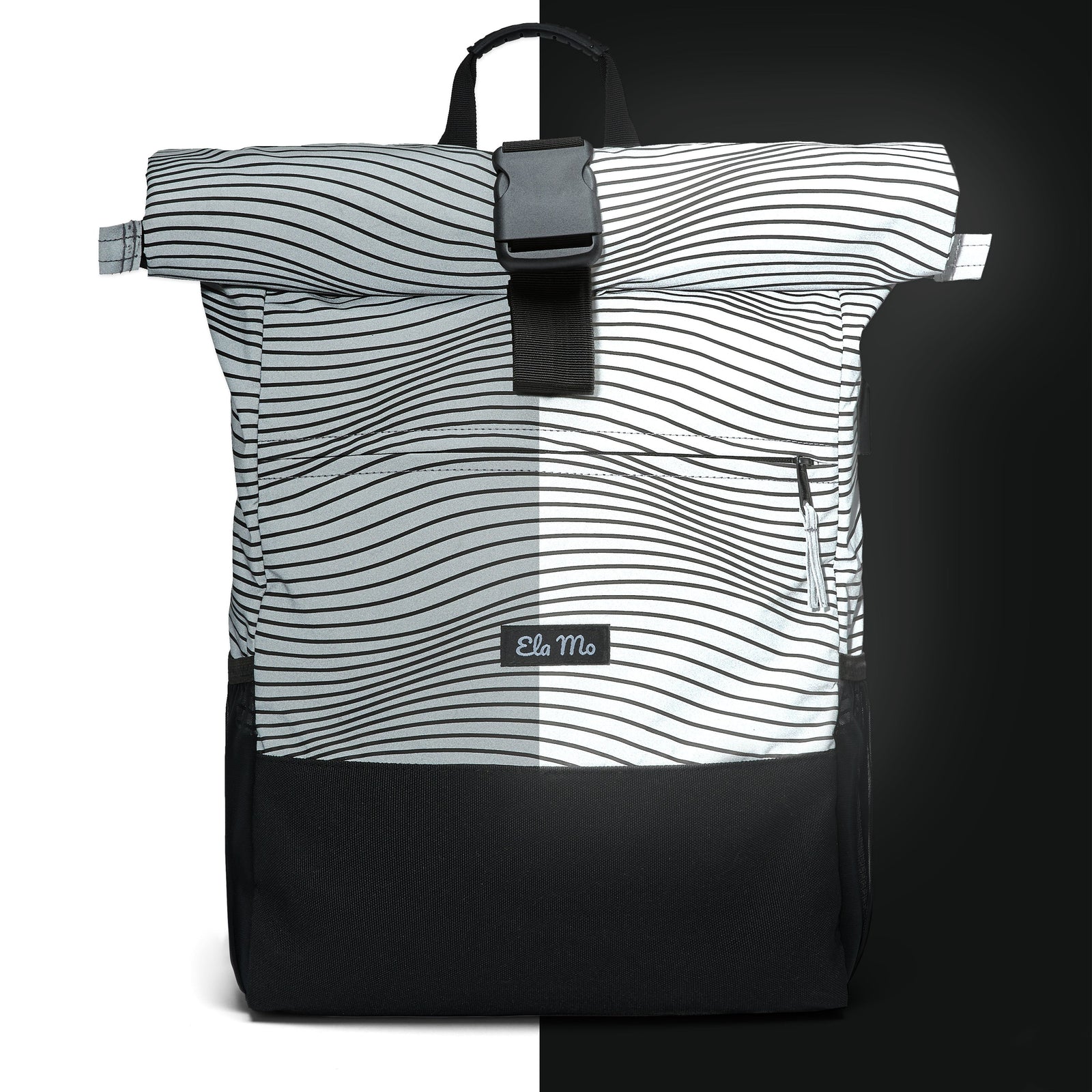 Ela Mo™ Rolltop Rucksack Night Edition Wave – Minimalistisch ...